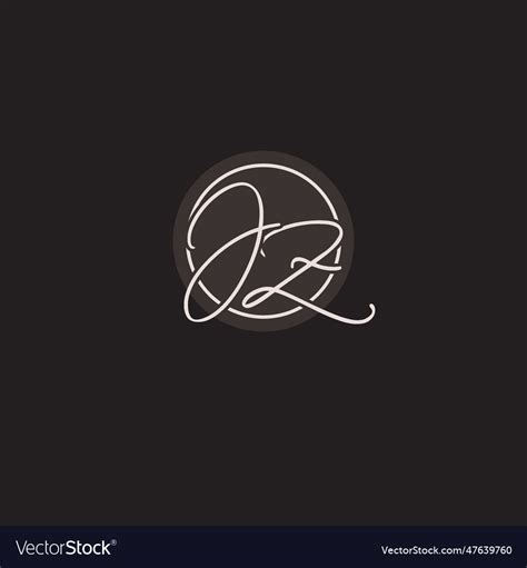 Initials Jz Logo Monogram With Simple Circle Line Vector Image
