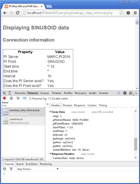 Developing A Php Application Using Pi Web Api