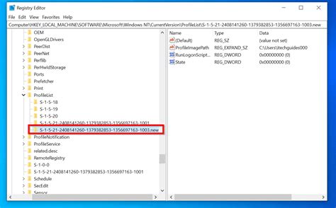 Registry Profilelist