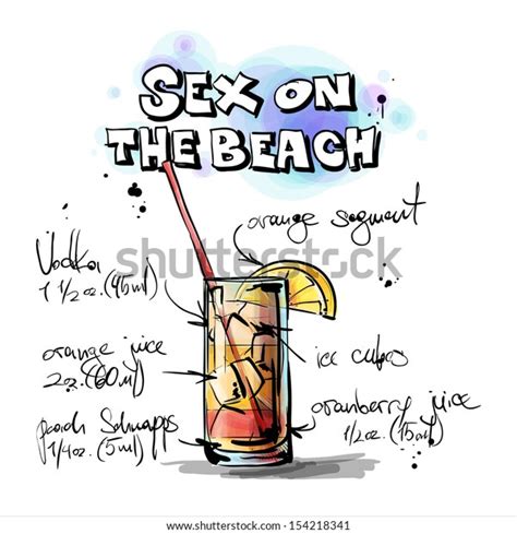 Hand Drawn Illustration Cocktail Sex On Stock Vector Royalty Free 154218341 Shutterstock