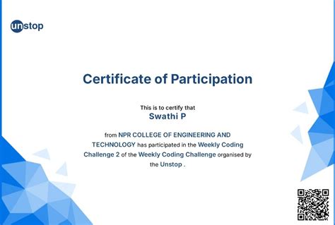 Codingjourney Achievementunlocked Unstop Continuouslearning Swathi P