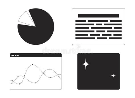 Infographic Web Pages Black And White 2d Line Cartoon Objects Set Stock Vector Illustration Of