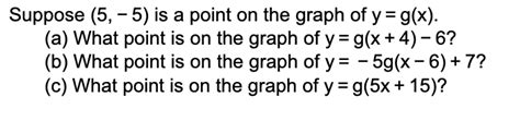 Solved Suppose 5 5 Is A Point On The Graph Of Y G X A Chegg Com
