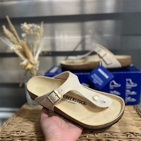 Birkenstock Gizeh Eggshell Python Womens Fashion Footwear Flats And Sandals On Carousell