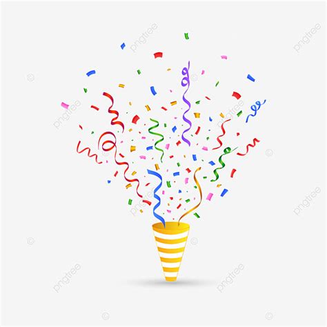 오색 종이 부스러기 와 금속박 폭발 Png 배경 없 는 진실 리본 벡터 삽화 카니발 요소 와 생일 파티 축제 격 리 명절 일러스트 생일 일러스트 종이 일러스트 축하 일러스트