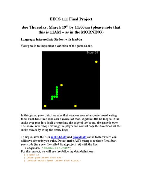 Final Project Fundamentals Of Computer Programming Eecs 111 Final
