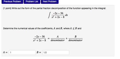 Solved Previous Problemproblem List Next Problem The Partial