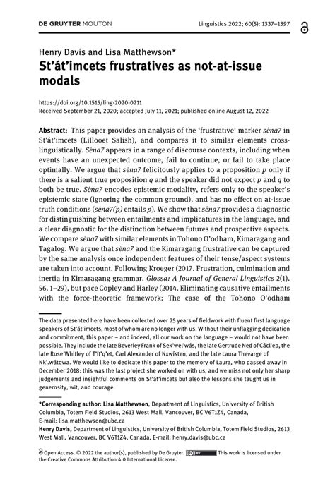 Pdf Státimcets Frustratives As Not At Issue Modals