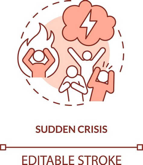 Sudden Crisis Red Concept Icon Unexpected Trouble No Warning Type Of