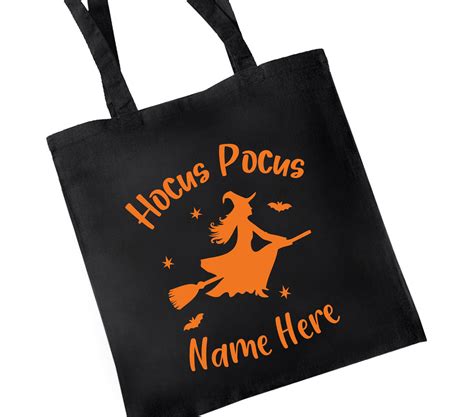 Personalised Trick Or Treat Bag Halloween Witch Tote Any Name Fancy Dress T Beyondsome