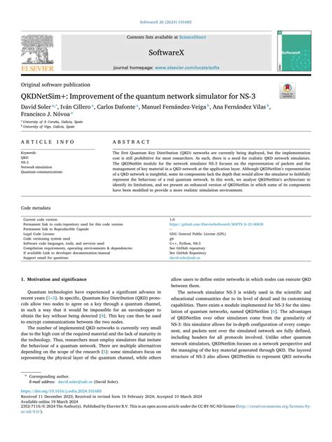 Pdf Qkdnetsim Improvement Of The Quantum Network Simulator For Ns 3