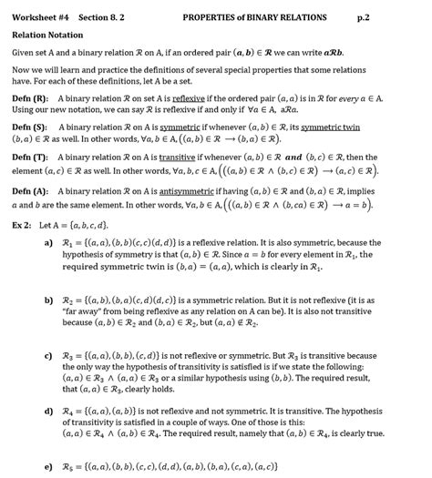 Solved Worksheet 4 Section 82 Properties Of Binary