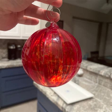 Vibrant Red Hand Blown Glass Ornament Etsy