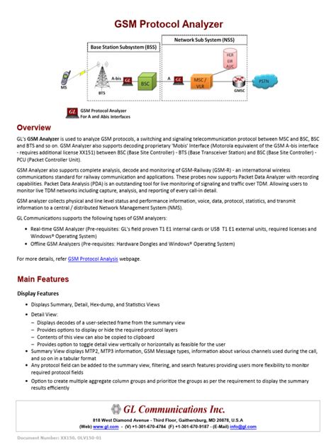Gsm Protocol Analysis Brochure Pdf