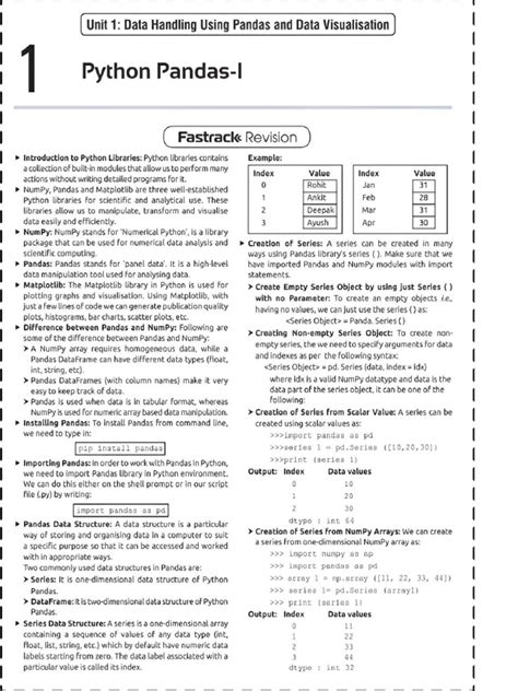 Data Handling Using Pandas 1 Pdf