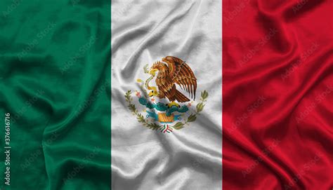Mexico National Flag Background With Fabric Texture Mexican Flag
