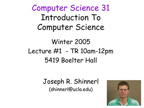 Ppt Computer Science 31 Introduction To Computer Science Powerpoint Presentation Id575371