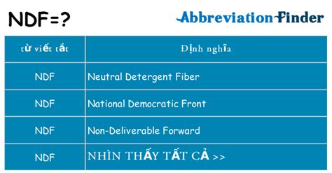 NDF có nghĩa là gì