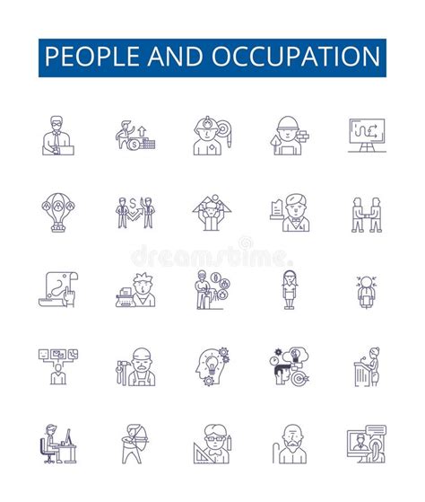 People And Occupation Line Icons Signs Set Design Collection Of People