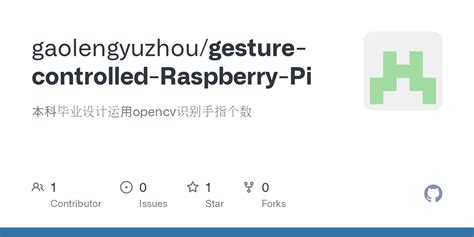 Github Gaolengyuzhougesture Controlled Raspberry Pi 本科毕业设计运用opencv