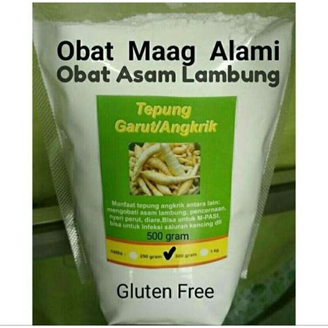 Jual Tepung Garut Pati Asam Lambung Angkrik Arrowroot 500gr Shopee Indonesia