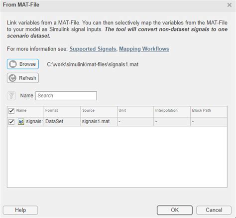 Импортируйте данные сигнала для корневого отображения Inport