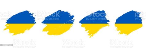 우크라이나의 국기 우크라이나 국기 브러시 스트로크 배경 세트 휴일 인사말 초대및 축하 배너에 대한 템플릿 컬렉션 0명에 대한 스톡 벡터 아트 및 기타 이미지 Istock