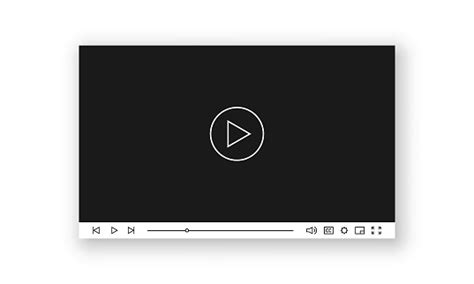 재생 버튼이 있는 비디오 플레이어 인터페이스와 진행률 슬라이더가 있는 제어판 볼륨 컨트롤 설정 및 전체 화면 아이콘 멀티미디어 플랫폼을 위한 깨끗하고 현대적인 미니멀리스트