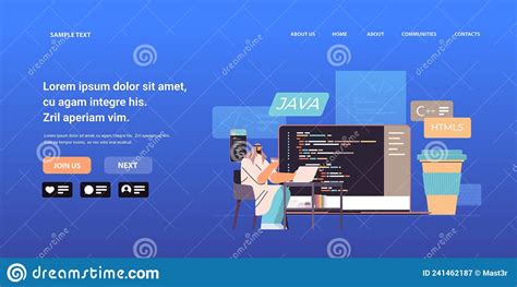 Arab Web Developer Creating Program Code On Laptop Screen Development