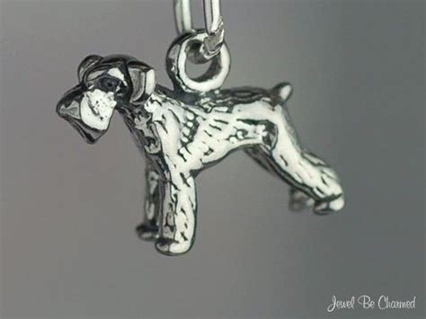 Miniature Sterling Silver Schnauzer Charm Dog Small Tiny 3d Etsy