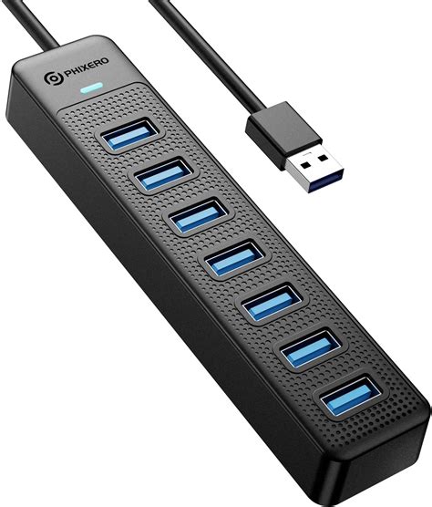 Amazon Com PHIXERO 7 Port USB Hub 3 3FT 1M Long Cable USB 3 0 Hub Multi USB Port Hub USB