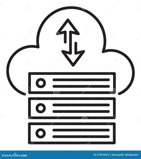 Information Technology Cloud Arrows Server Big Data Vector Icon Illustration Stock Vector
