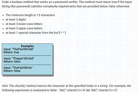 Solved Code A Boolean Method That Works As A Password