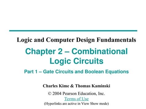 Combinational Logic Lecture Chapter 2 Ppt