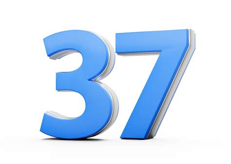 Premium Photo 3D Number 37 Thirty Seven Made Of Blue Body With Silver