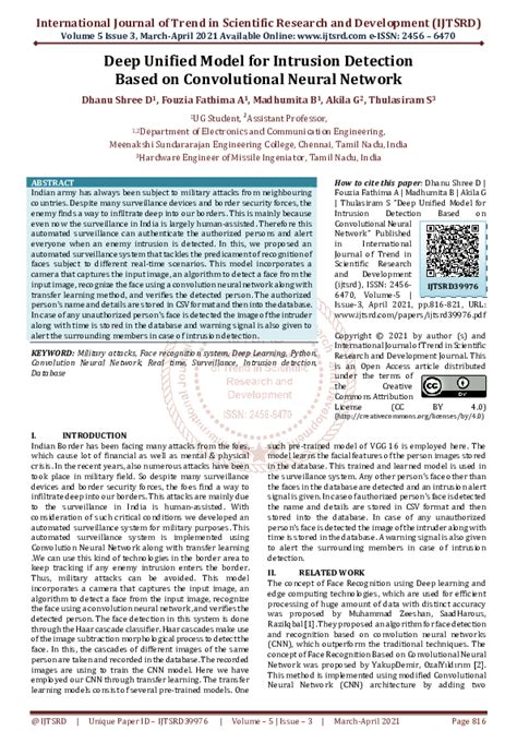 Pdf Deep Unified Model For Intrusion Detection Based On Convolutional