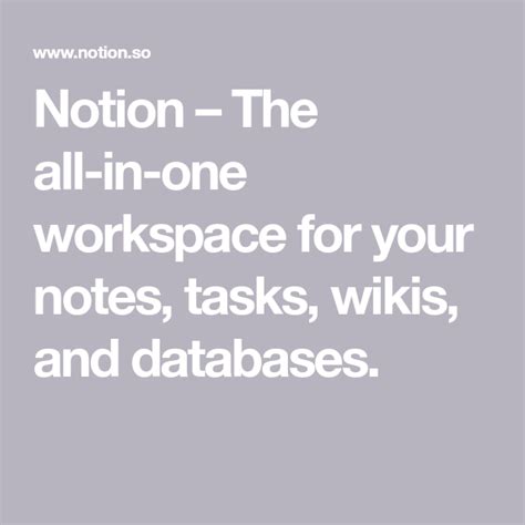 Notion The All In One Workspace For Your Notes Tasks Wikis And