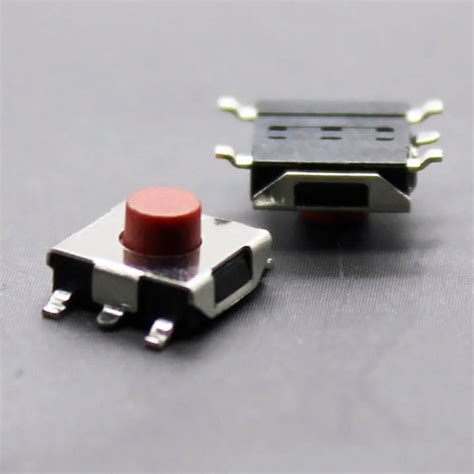 100pcs Lot 5 Pin SMD 6x6x3 7 6 6 3 7mm Red Push Button Switch Micro Switch In Switches From