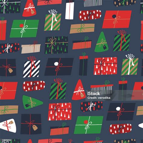 크리스마스 선물 상자 원활한 패턴 겨울 귀여운 선물 의 선물 용 마스 휴가 패턴에 대한 스톡 벡터 아트 및 기타 이미지 패턴 상자 성탄절 선물 Istock