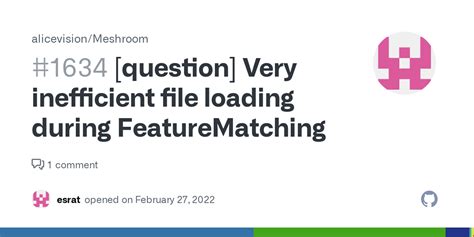 Question Very Inefficient File Loading During Featurematching · Issue 1634 · Alicevision