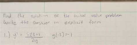 Solved Find the solution Write the answer in 1 y₁ 2 Chegg com