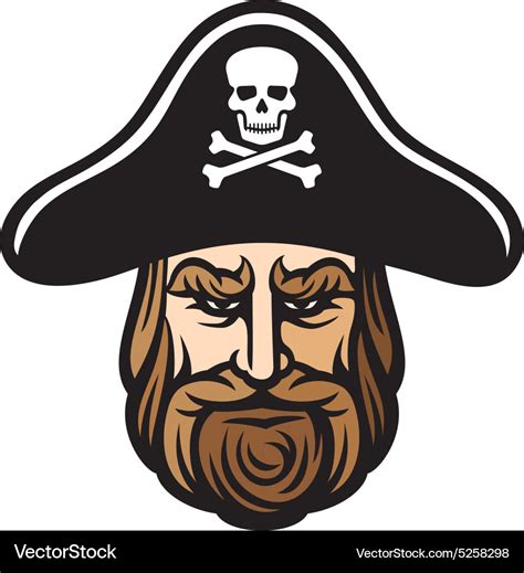 Pirate Head Cartoon Royalty Free Vector Image Vectorstock