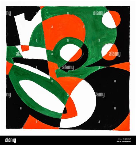 Abstract Graphic Composition With Digit And Scissor Handle Hand Drawn