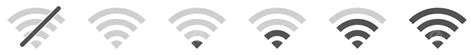 Vector Set Of Wifi Icons With Varying Signal Levels For Wireless Connectivity Vector Steps