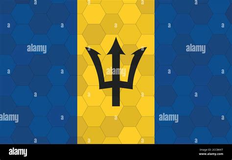 Barbados Flag Illustration Futuristic Barbadian Flag Graphic With