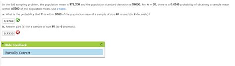 solved in the eai sampling problem the population mean is
