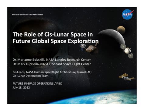 Pdf Role Of Cis Lunar Space In Future Global Space Exploration Mark L Lupisella