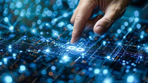 Businessman Hand Touching A Binary Code On A Futuristic Touch Screen