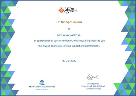 Grateful Awards Achievement Vadthya Mounika