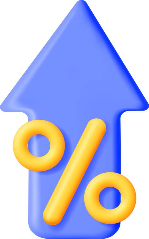 3d Arrow Up And Down With Percentage Symbol 35711928 Png